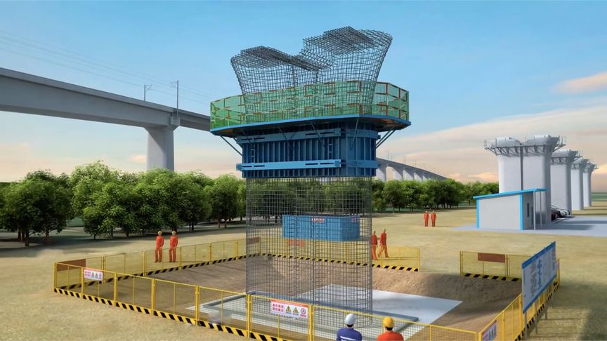 桥梁下部结构施工动画演示-3d施工动画制作-bim施工投标动画制作