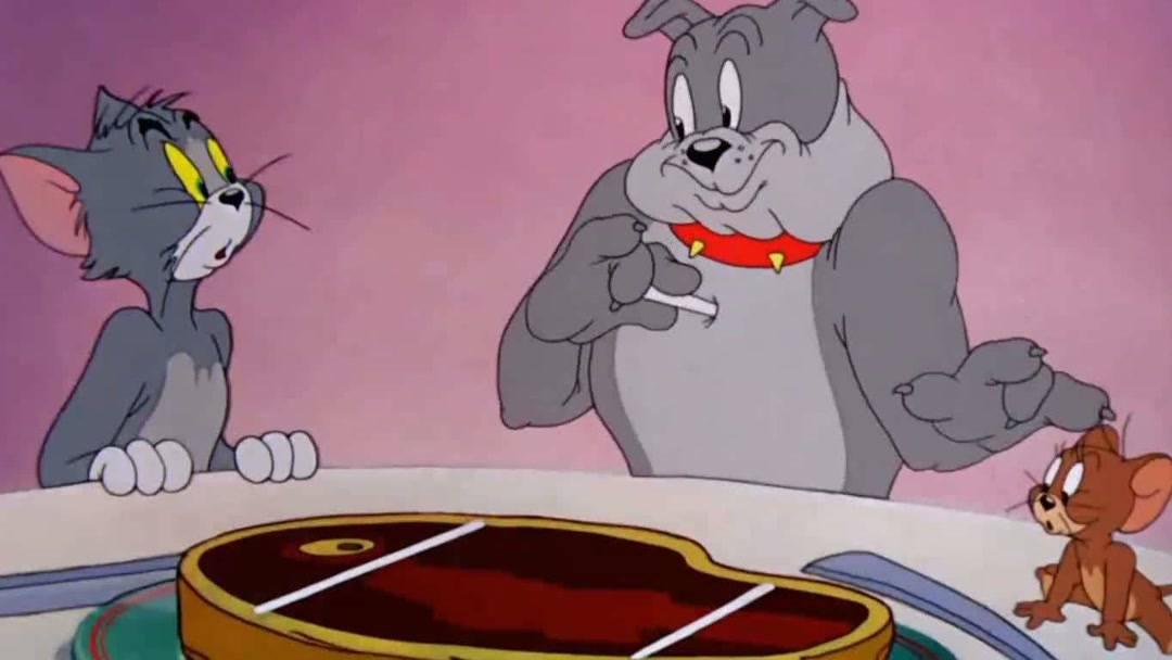 猫和老鼠之狗狗给大家分肉吃