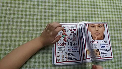 自制卡片-乐乐学习身体部位英文单词