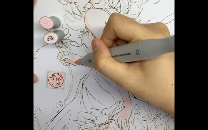 【马克笔手绘】比比比目鱼X歌马联名线稿