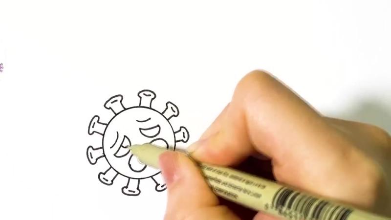 抗击疫情简笔画,消灭病毒,致敬白衣战士!