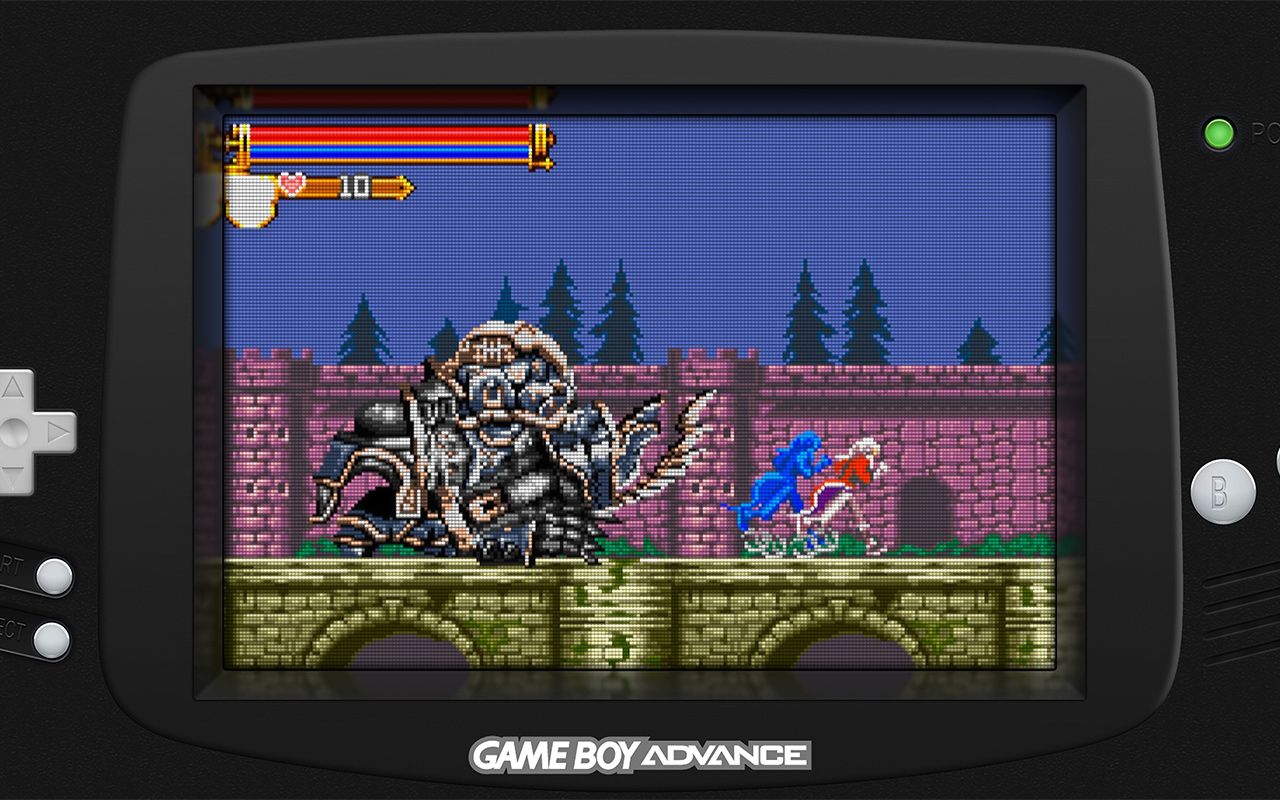 老牌GBA模拟器VBA-M运行《恶魔城:白夜协奏曲》汉化优化版,LCD...