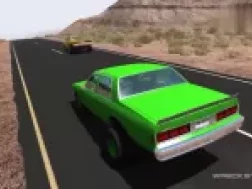 BeamNG:一群警车开足马力追赶八轮越野大巴车,拟真车祸模拟
