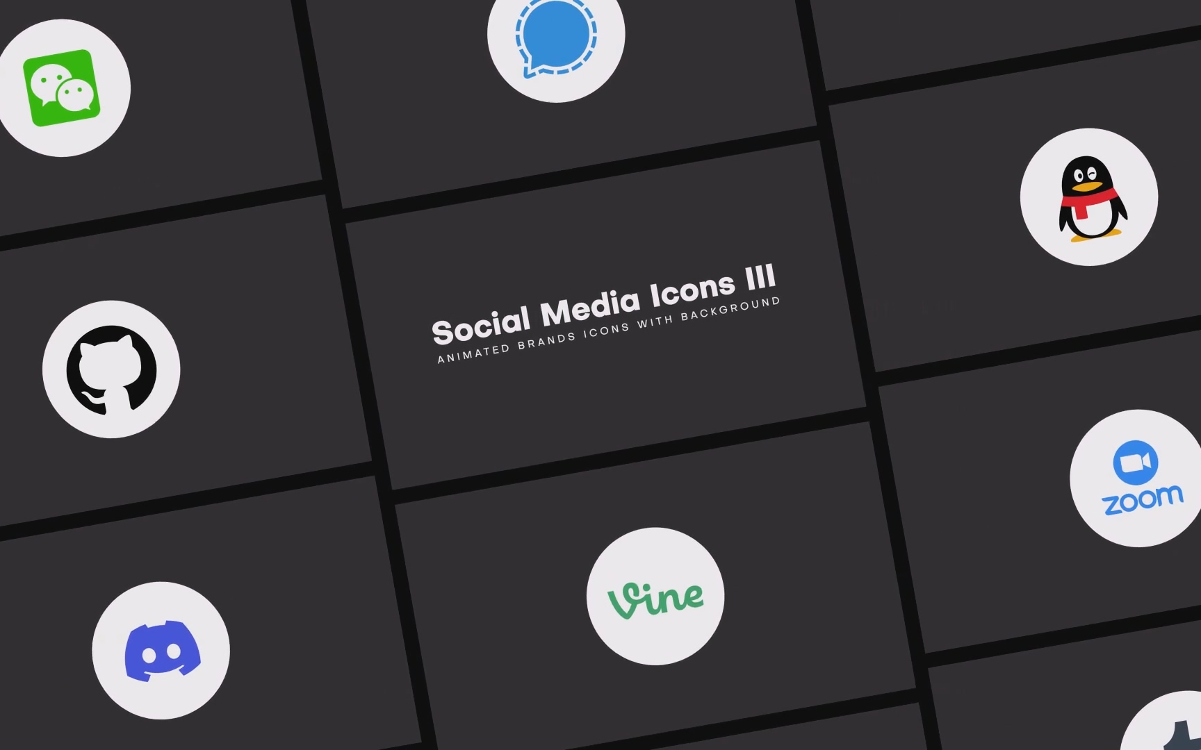 AE模板-微信图标 QQ图标 社交软件常用图标