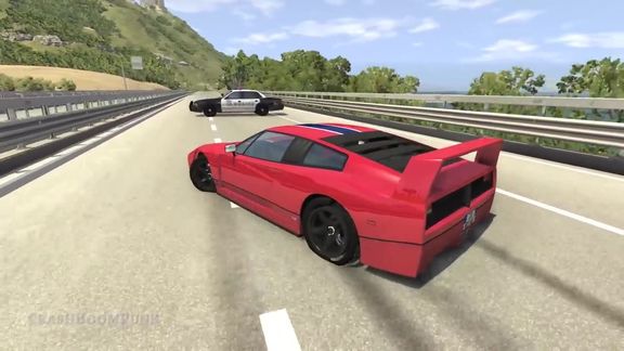 汽车高速驱动模型实验:巨大的钉条桩撞车25