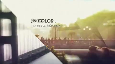 三角形分割和转场样式的图像动画AE模板