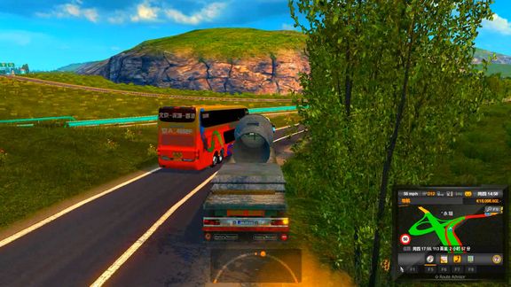 欧洲卡车模拟2:驾驶卡车在路上超车,这些大巴车也跑不过我