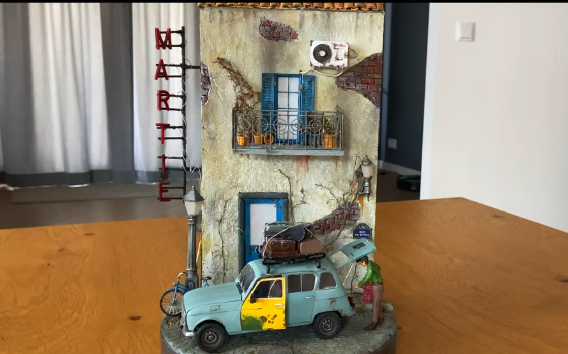 【微缩场景模型制作教程】微缩立体模型-巴黎的街道