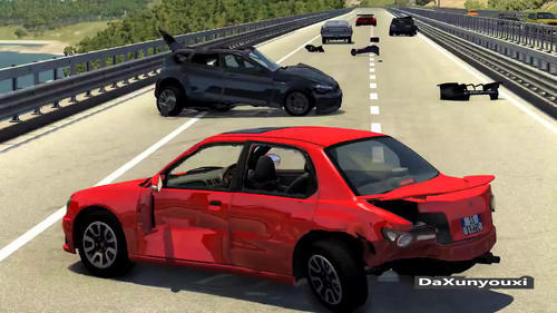 车祸模拟器:在应急车道超车,发生事故的几率太大