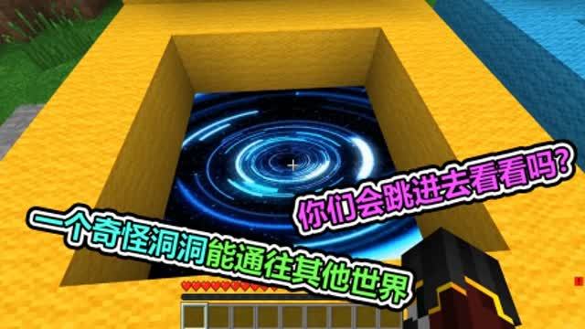 MC我的世界:一个通往其他世界的传送门,跳进去会到什么地方?