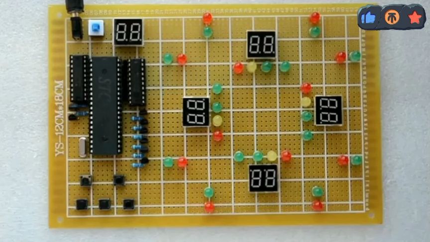 基于51单片机交通灯设计成品人行道加左转