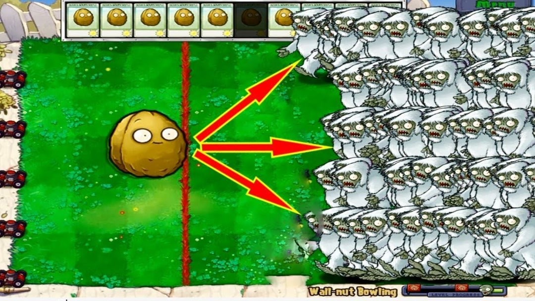 植物大战僵尸国际版之坚果射手对战雪人僵尸,雪人僵尸能否过线?