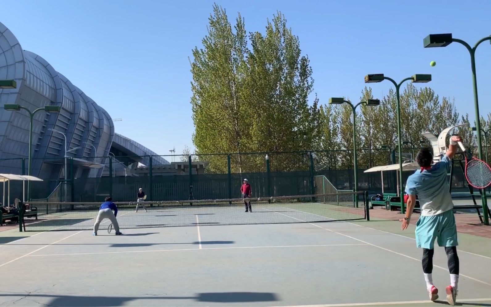 兄弟组合(小鱼、鹧鸪)挑战强力混双组合(Cam、湉)第一盘