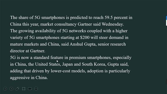 5G手机市场的未来-过去分词、独立主格结构