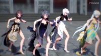 【MMD】 洛天依 乐正绫 弱音 东方栀子 言和 旗袍装_高清