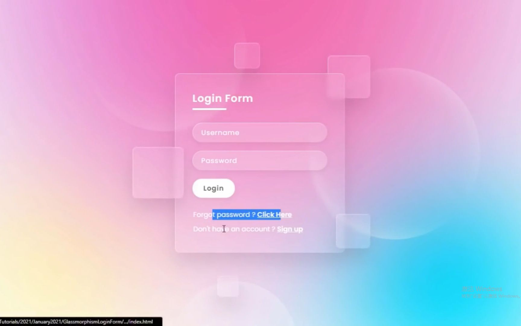 【HTML + CSS】制作一个简易的毕业登录页面