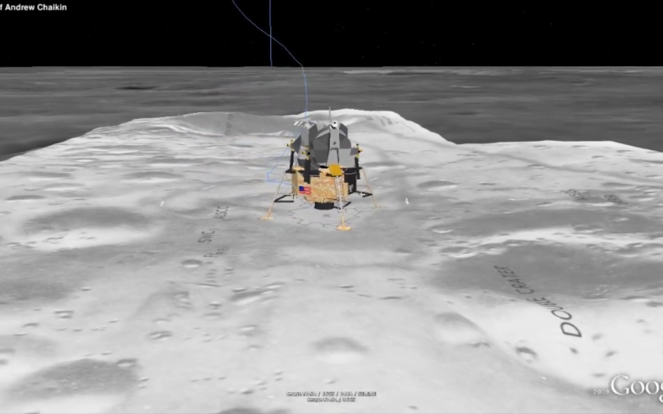 阿波罗11号登月舱月面着陆动画模拟(by Google Earth)