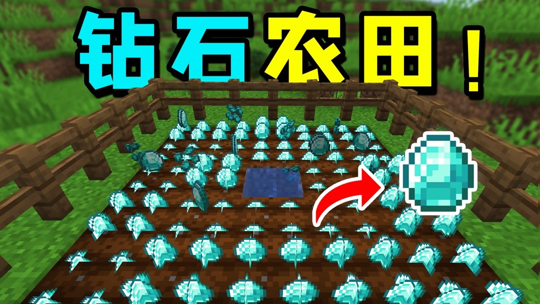 我的世界:这才叫种田!我在MC里种了一片钻石田!