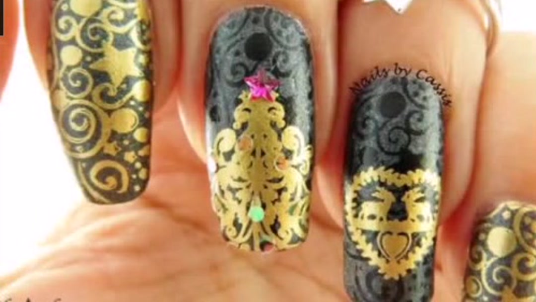 【Elegant Touch雅致格调】金色圣诞美甲教程 美甲教学 美甲彩绘