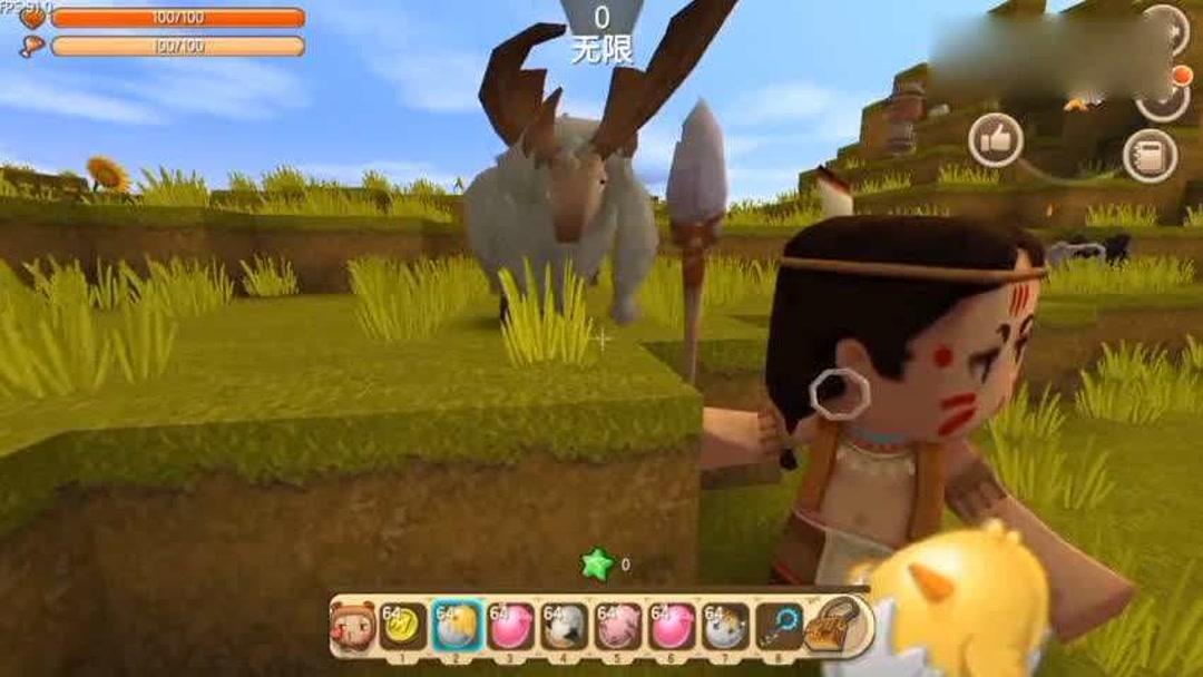 迷你世界:在生存的野外发现一只卡卡,手上拿着绝世神器