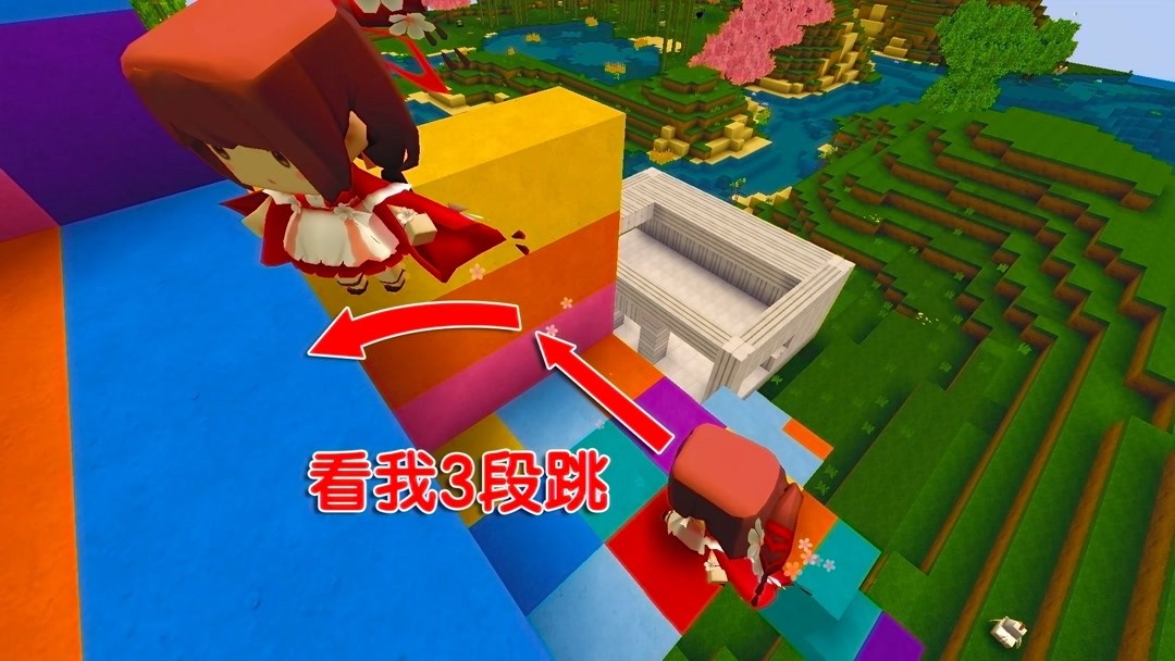 迷你世界:新手不要三段跳很难,我只努力练了1天,就完全掌握了