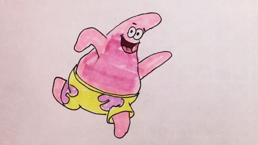 少儿简笔画教学 快来和我一起跑步减肥吧 我是减肥特使派大星