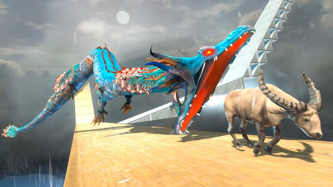 动物战争模拟器:巨齿鲨喷火龙合体,挑战全派系王者,能秒杀吗