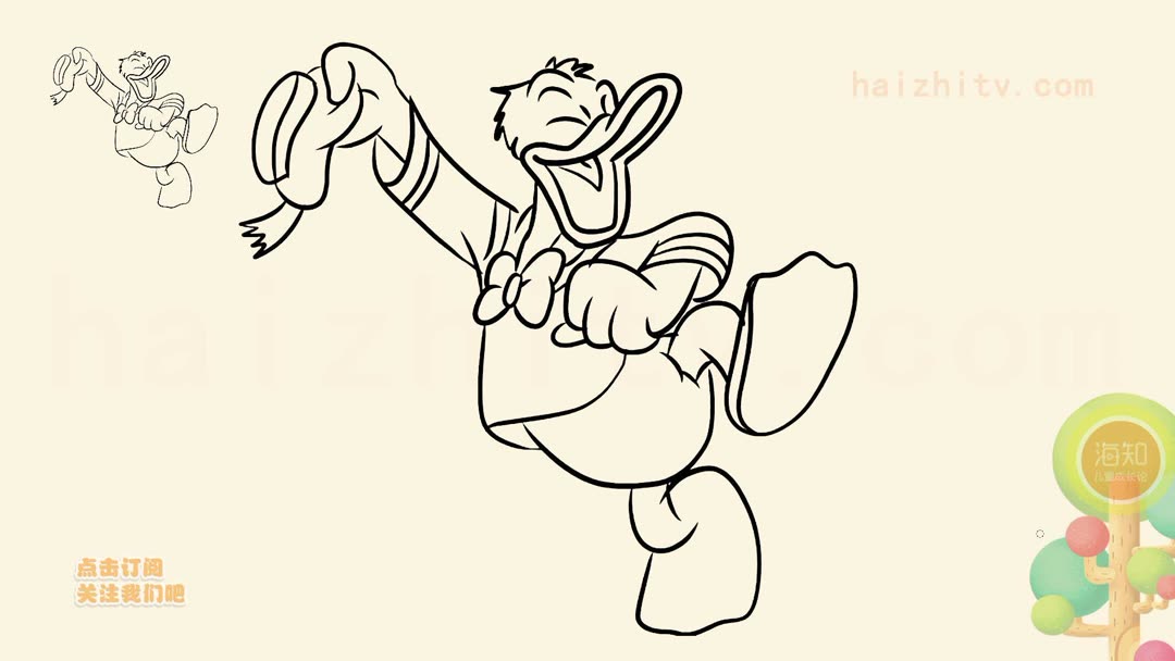 儿童绘画动画片,如何画_唐老鸭