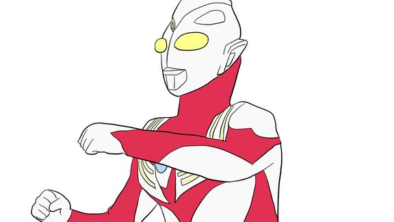 迪迦奥特曼力量形态儿童亲子简笔画