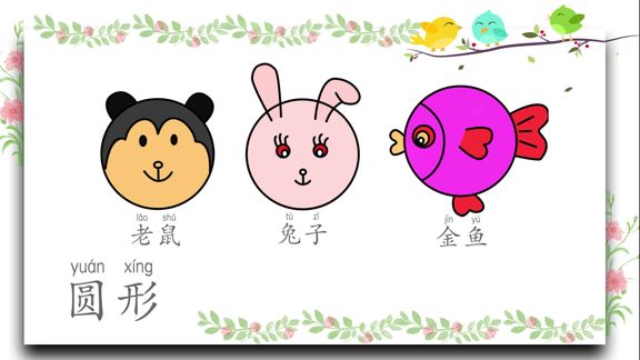 圆形动物简笔画,一起学1