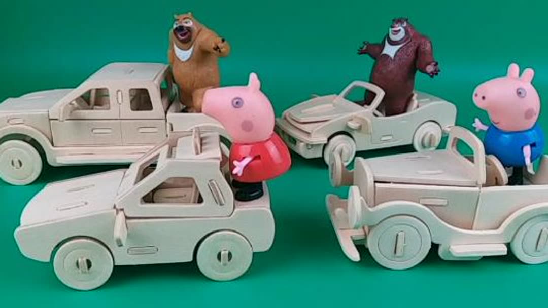 熊大熊二小猪佩奇3d模型小汽车