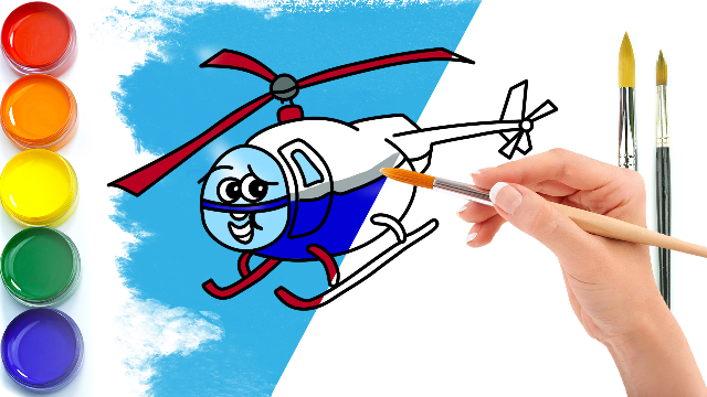 波比简笔画:教你如何画飞机,认颜色学英语,儿童轻松学画画