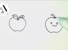 简笔画水果, 简单画出好吃的苹果