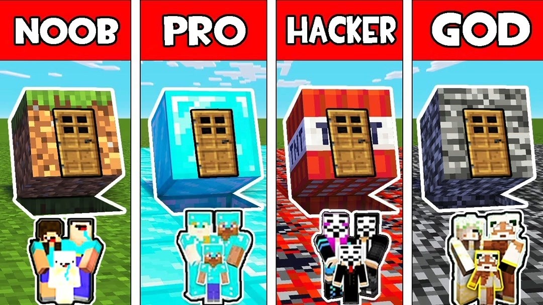 我的世界【木鱼】房屋布置挑战赛!NOOB vs PRO vs HACK vs GOD