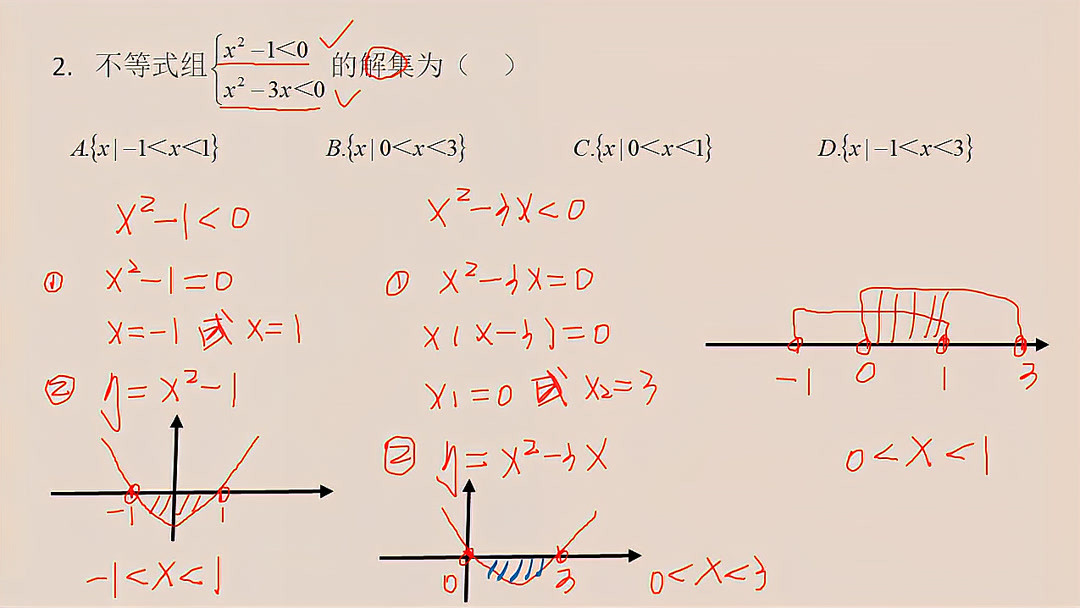 高考数学,解一元二次不等式组