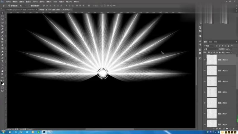 ps高手之基础:自由变换的复制功能,制作羽毛扇,你学会了吗?