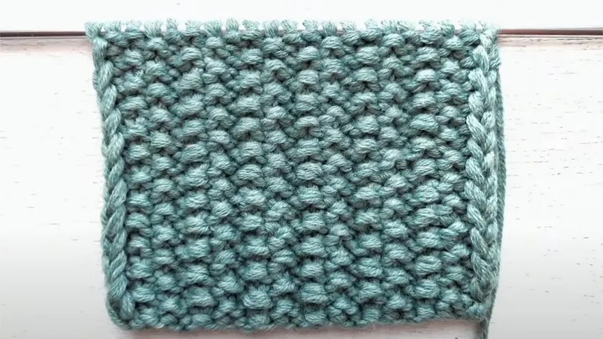 简单针法就能织出好看花样,浮雕双杠纹针教程,也能当成底边使用