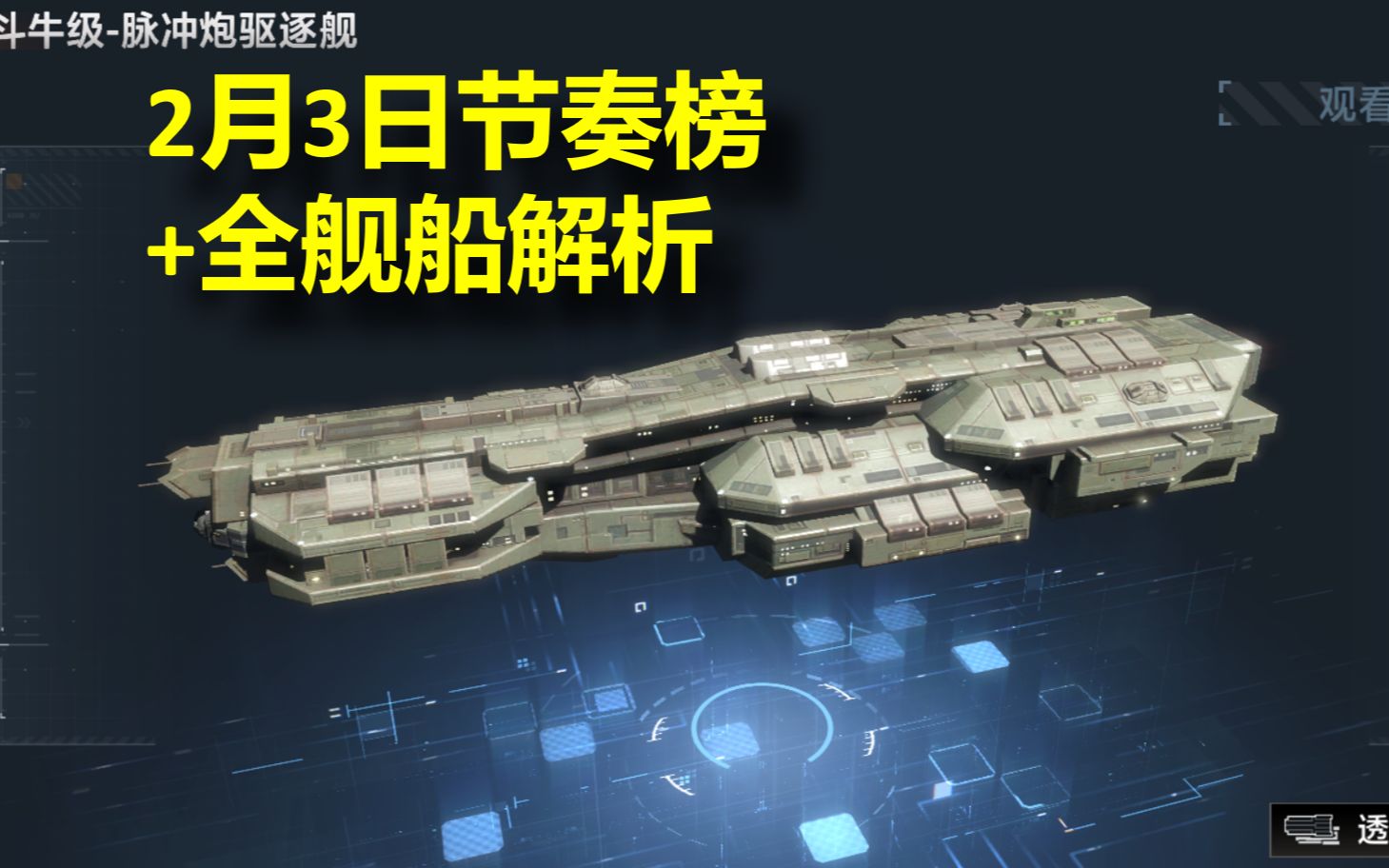 【无尽的拉格朗日】2月3日节奏榜++全舰船解析