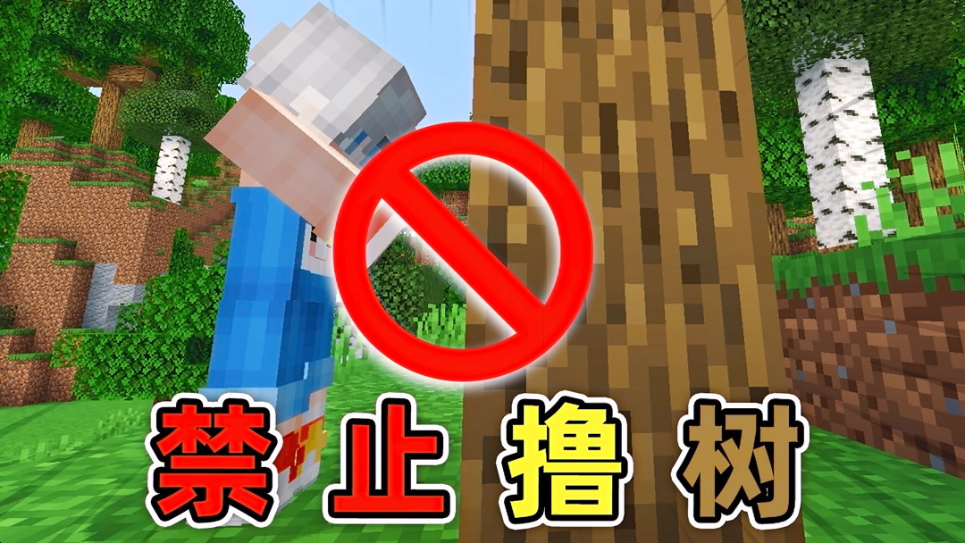 我的世界:空手撸不了树?还原现实生活的超真实玩法,困难开局!