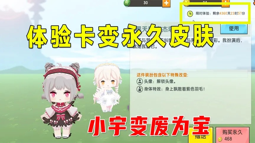 迷你世界:一天装扮体验卡变成永久有效?小宇是内部人员吗?