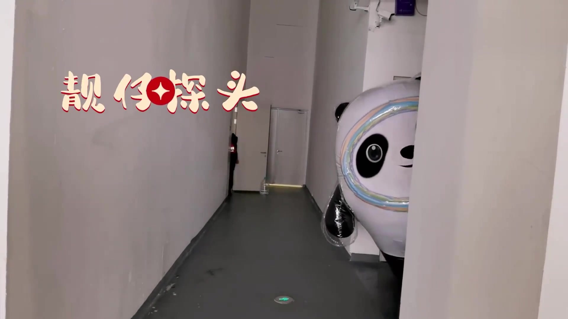 冰墩墩和雪容融又双叒叕卡在大门口了可爱模样引志愿者围观