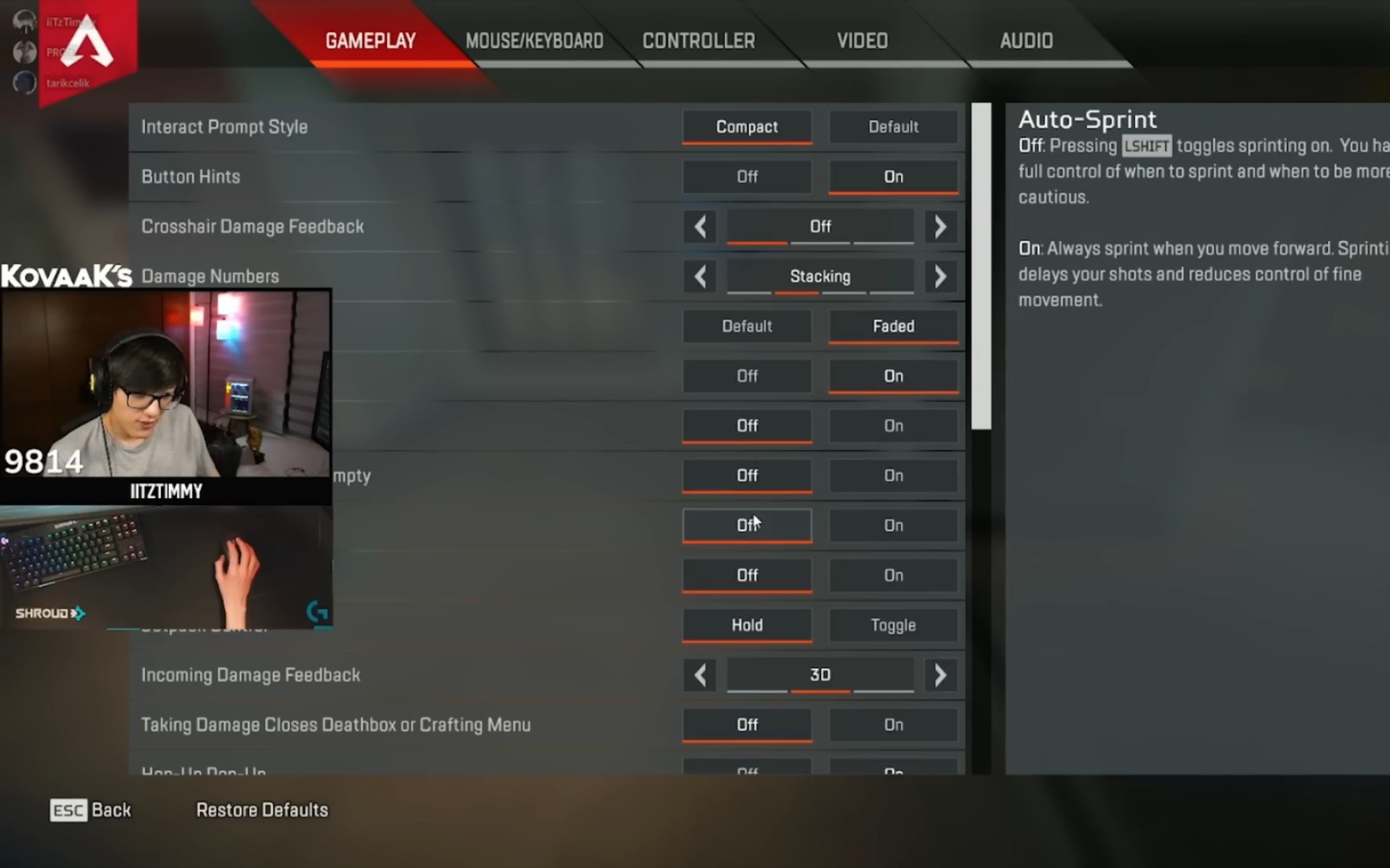 【APEX】iitztimmy最新的APEX设置!