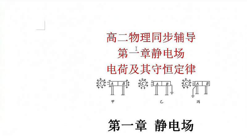 高二物理同步辅导第一章静电场之电荷守恒定律考点+练习