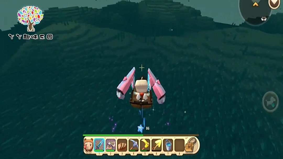 迷你世界:暴打深海灯笼鱼,竟然获得荧光晶体了!