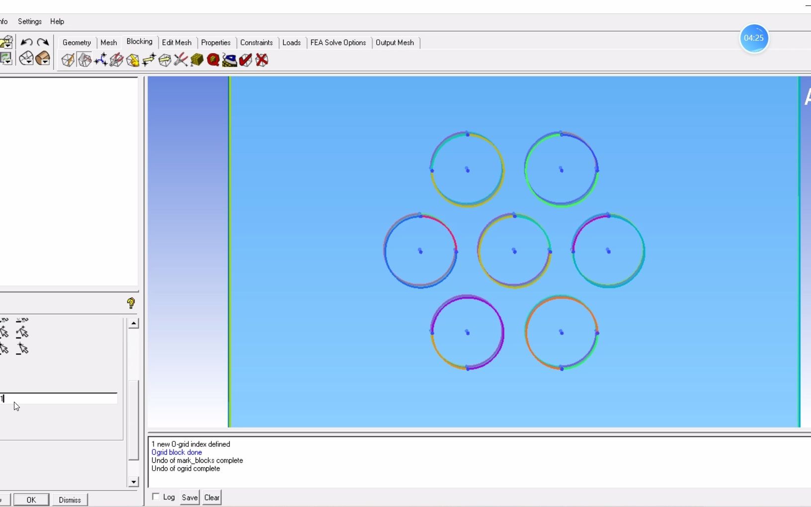 ICEM 7根管 管束 管外流动 结构化网格划分