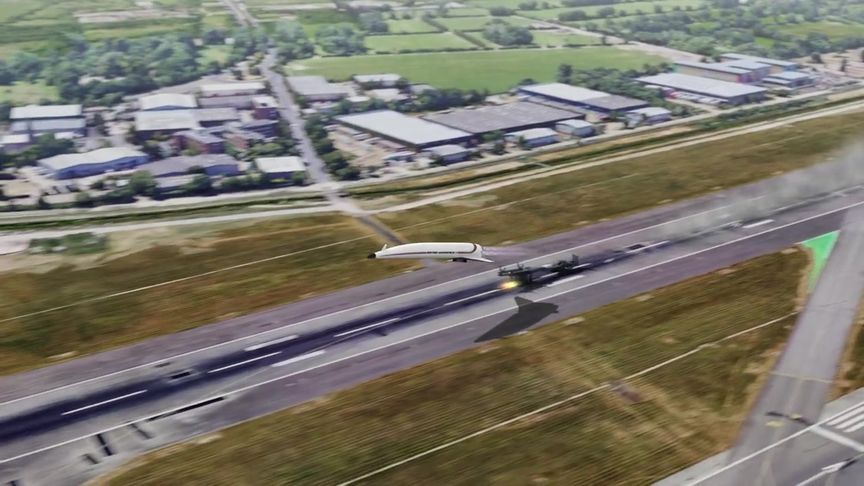 英国于1980年代设计的霍托尔吸气式SSTO水平起降飞行器CG模拟动画