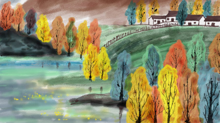 这种水墨画居然是用iPad画的,高鳍红剑作品#绘画教程