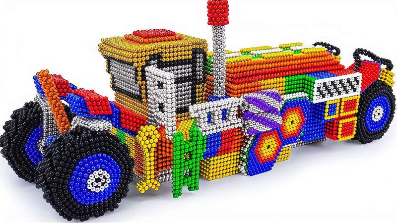 如何用巴克球玩具制作农用车模型