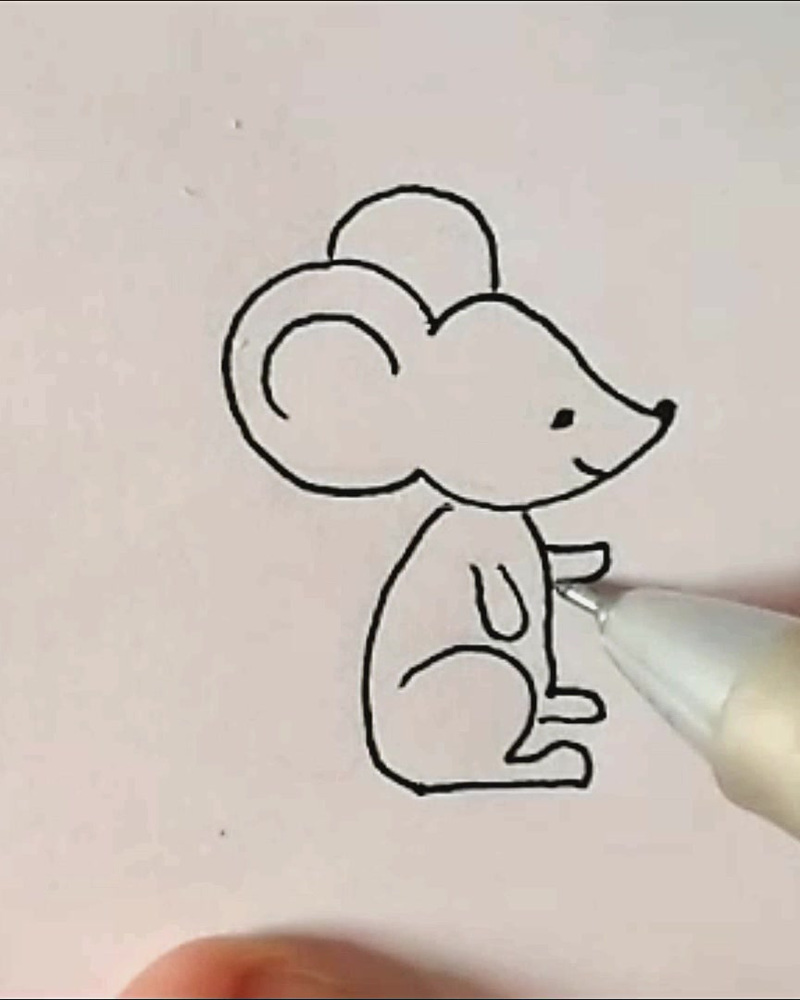 简笔画—小老鼠,小朋友一分钟画出可爱小老鼠