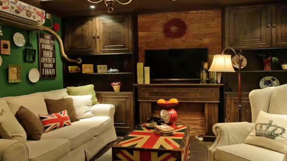 100平米英伦风格二居室装修实景图,高贵典雅,尽显异国风情